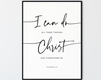 Philippians 4:13 I Can Do All Things Through Christ Printable - Etsy