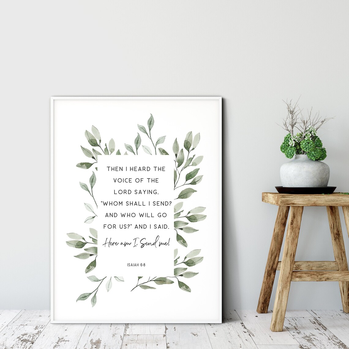 Isaiah 6:8 Christian Wall Art Printable Bible Verse Wall Art | Etsy