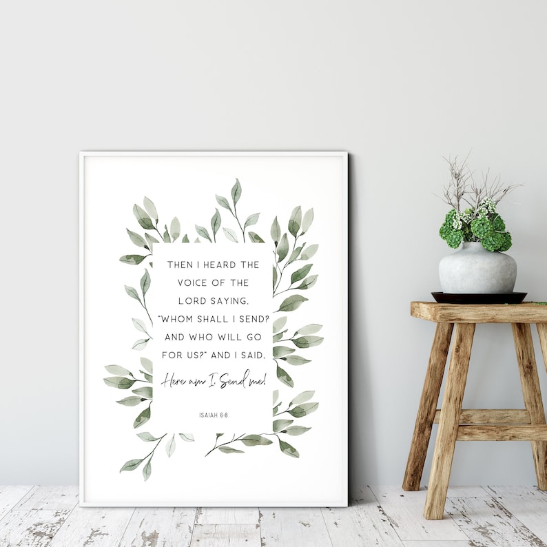 Isaiah 6:8 Christian Wall Art Printable Bible Verse Wall Art | Etsy