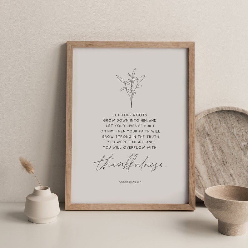 Colossians 2:7 Let Your Roots Grow Down Into Him Bible Verse - Etsy