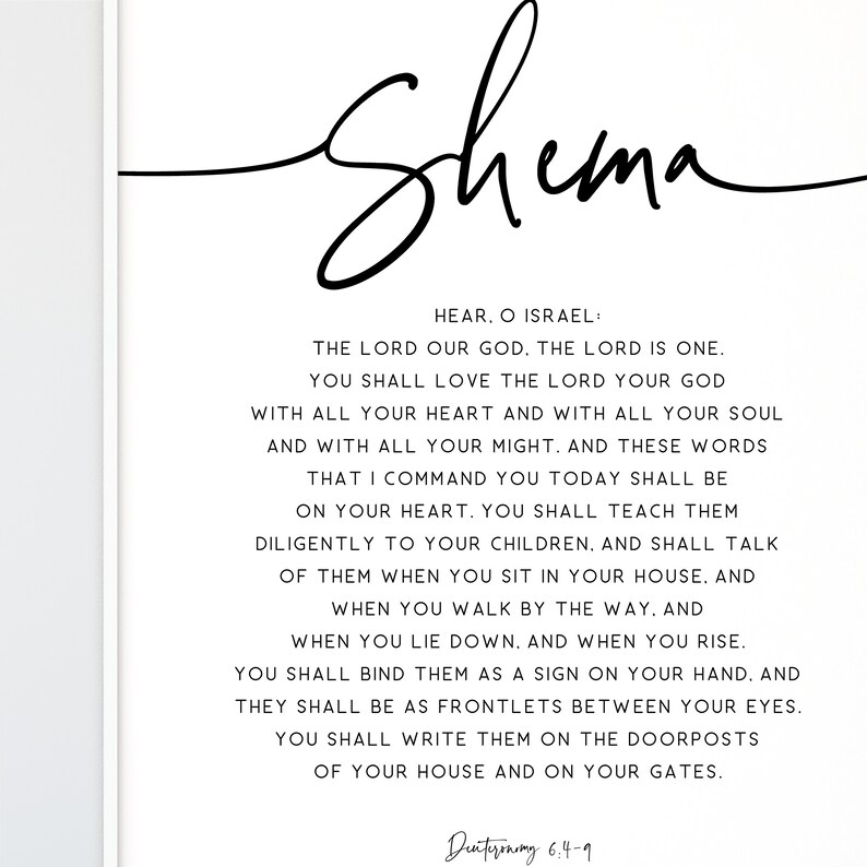Deuteronomy 6:4-9 Shema Bible Verse Wall Art Printable - Etsy