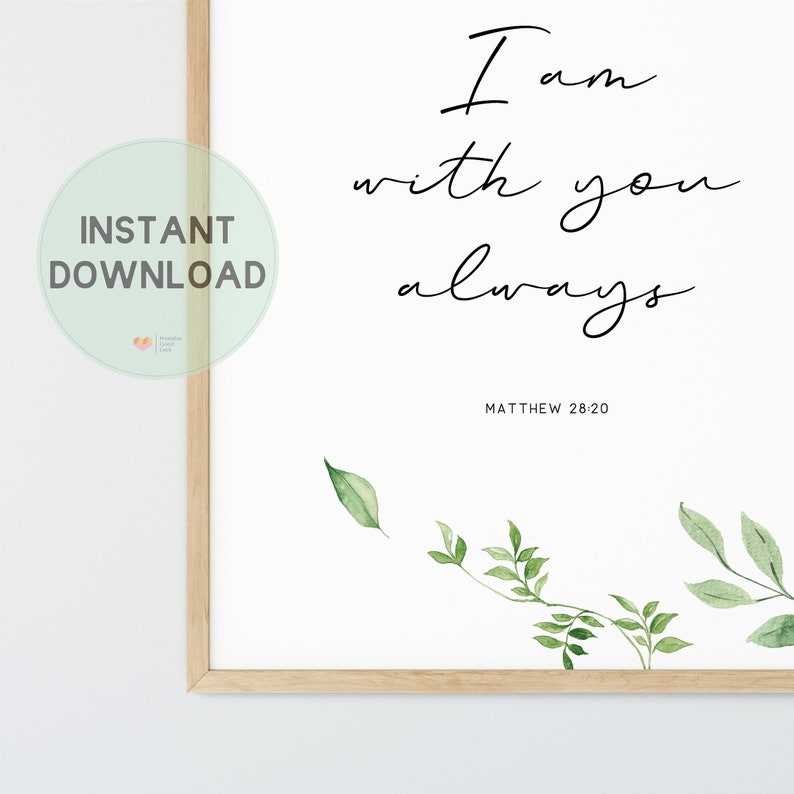 Matthew 28:20 Bible Verse Wall Art Scripture Wall Art | Etsy
