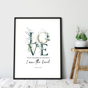 Leviticus 19:18 Bible Verse Wall Art, Christian Wall Decor Scripture ...