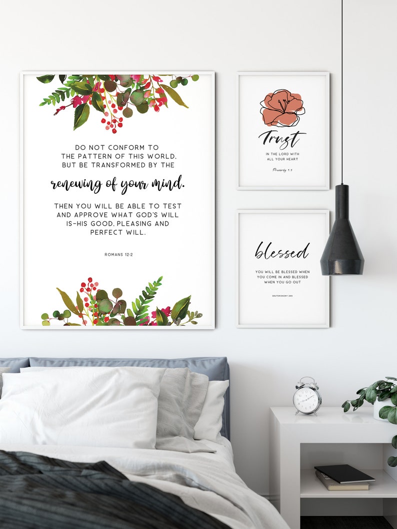 Romans 12:2 Bible Verse Wall Art Scripture Wall Art - Etsy