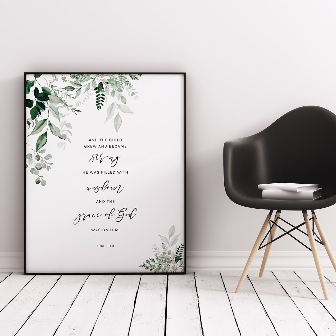 Luke 2:40 Bible Verse Wall Art Scripture Wall Art Prints | Etsy