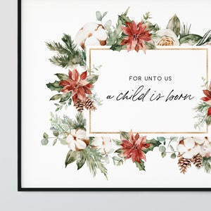 Isaiah 9:6 KJV Christmas Christian Wall Art Horizontal Scripture ...