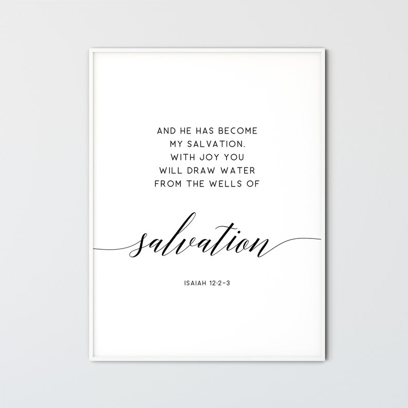 Isaiah 12:2-3 Bible Verse Wall Art Set of 2 Prints Modern - Etsy