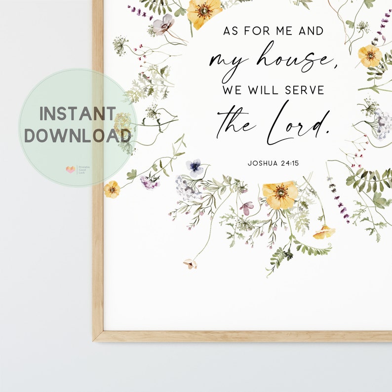 Joshua 24:15 as for Me and My House We Will Serve the Lord - Etsy