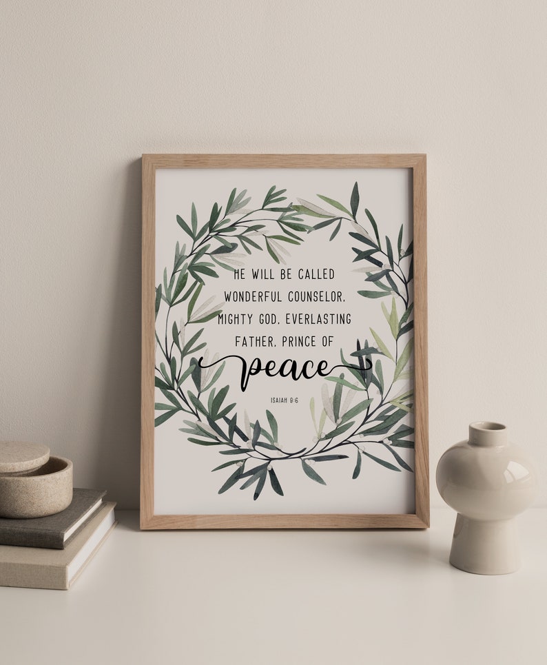 Isaiah 9:6 Christian Wall Art Bible Verse Wall Art Christmas - Etsy