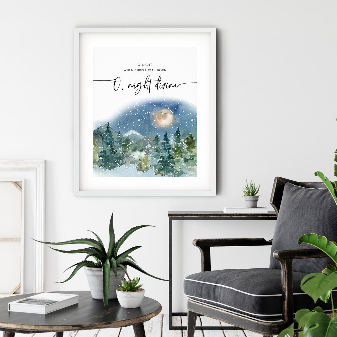 O Night Divine Christmas Printable Wall Art Christian Home Decor ...