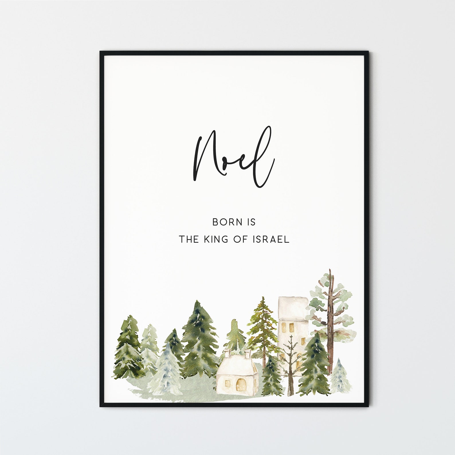 Set of 3 Christmas Christian Wall Art Printable Watercolor - Etsy