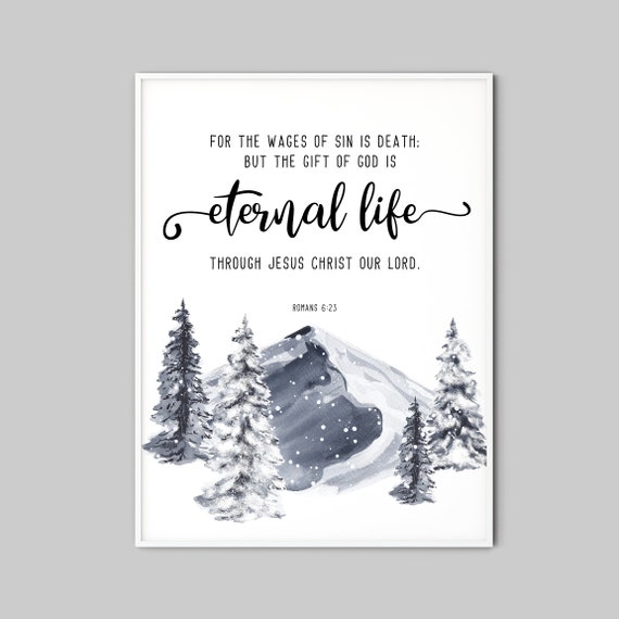 Romans 6:23 Printable Christian Wall Art Bible Verse Wall | Etsy