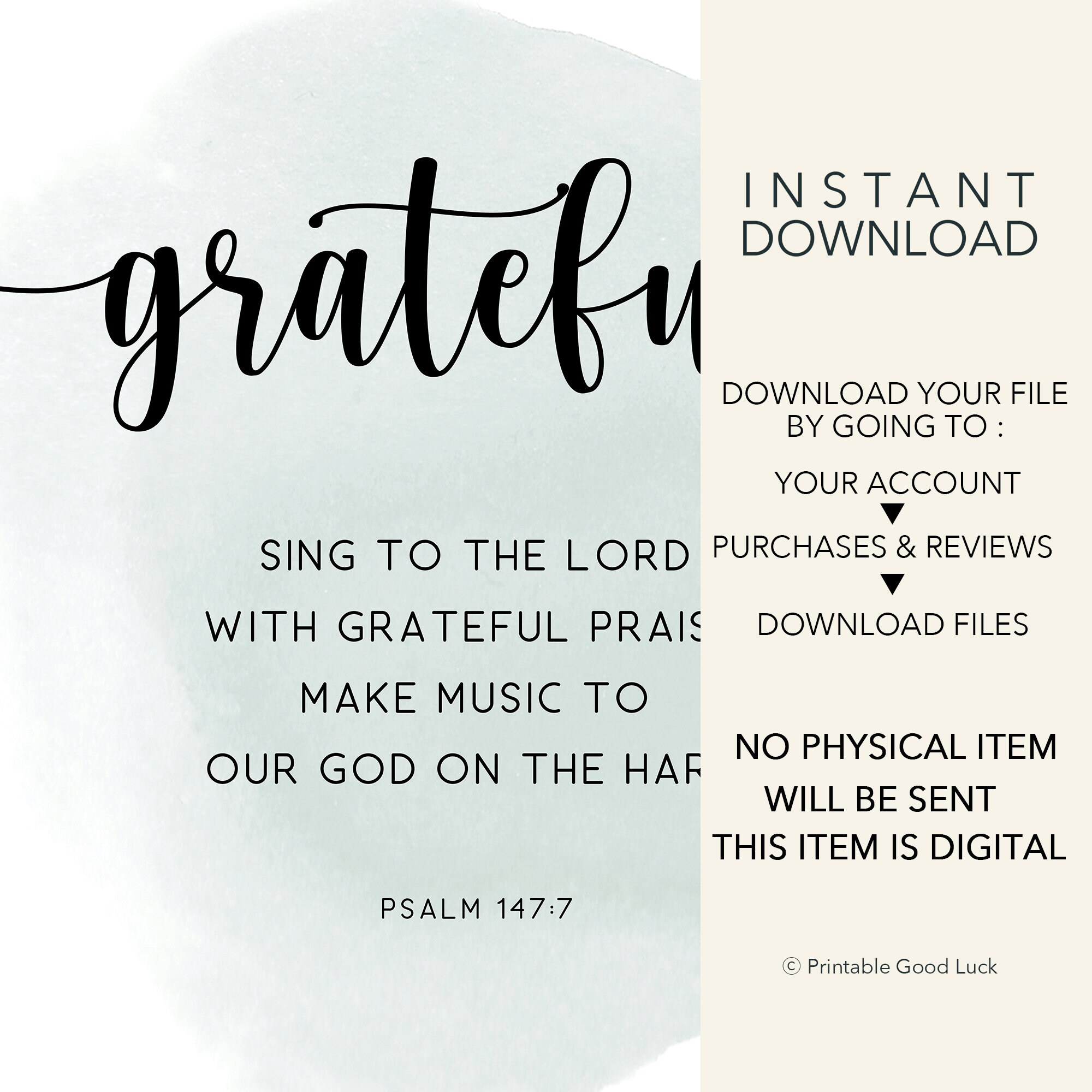 Thankful Grateful Blessed Bible Verse Wall Art Set of 3 | Etsy