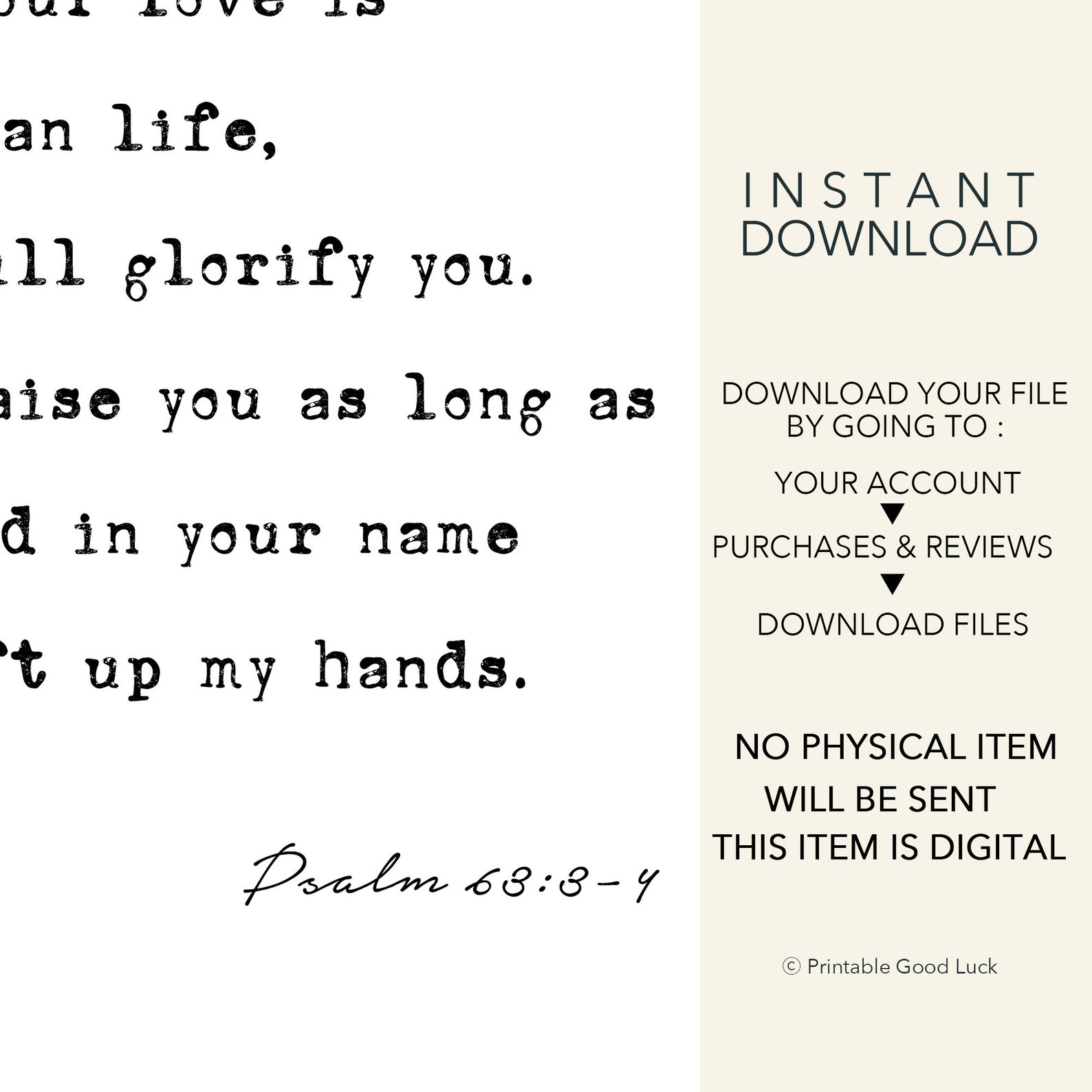 Psalm 63:3-4 Bible Verse Wall Art Modern Christian Wall Art - Etsy