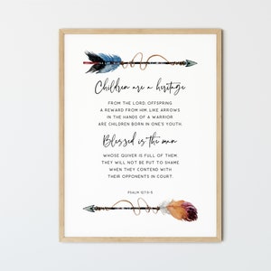 Psalm 127:3-5 Bible Verse Wall Art Christian Printable Scripture Print ...