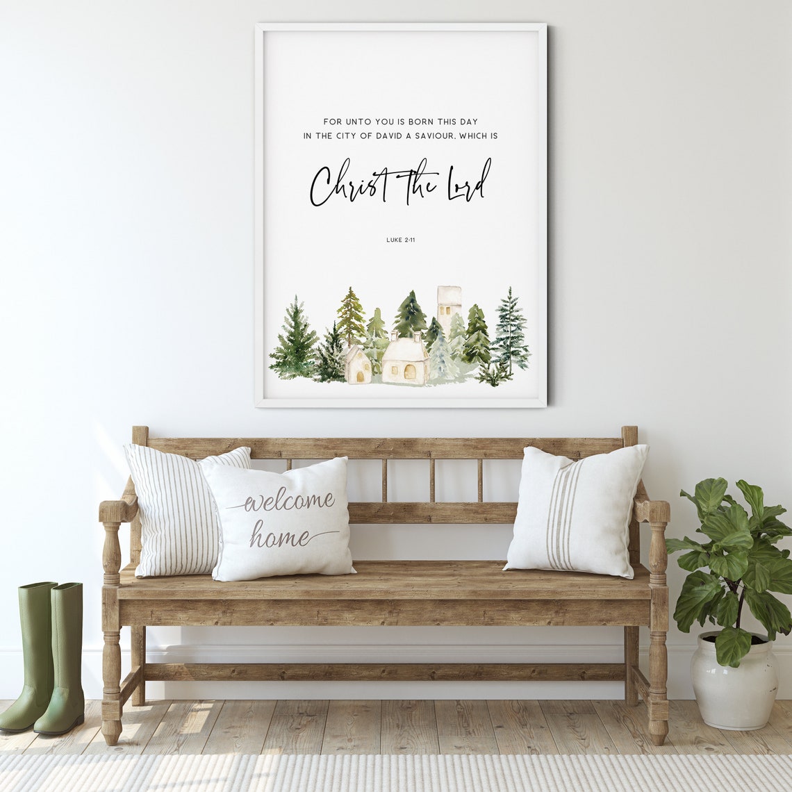 Luke 2:11 Christmas Christian Wall Art Printable Watercolor - Etsy