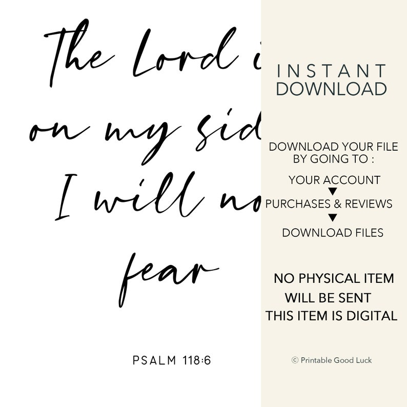 Psalm 118:6 Scripture Wall Art Christian Bible Verse | Etsy