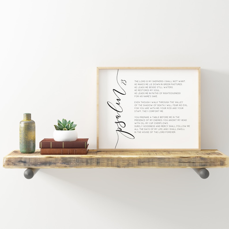 Psalm 23 Horizontal Bible Verse Wall Art Printable Scripture | Etsy