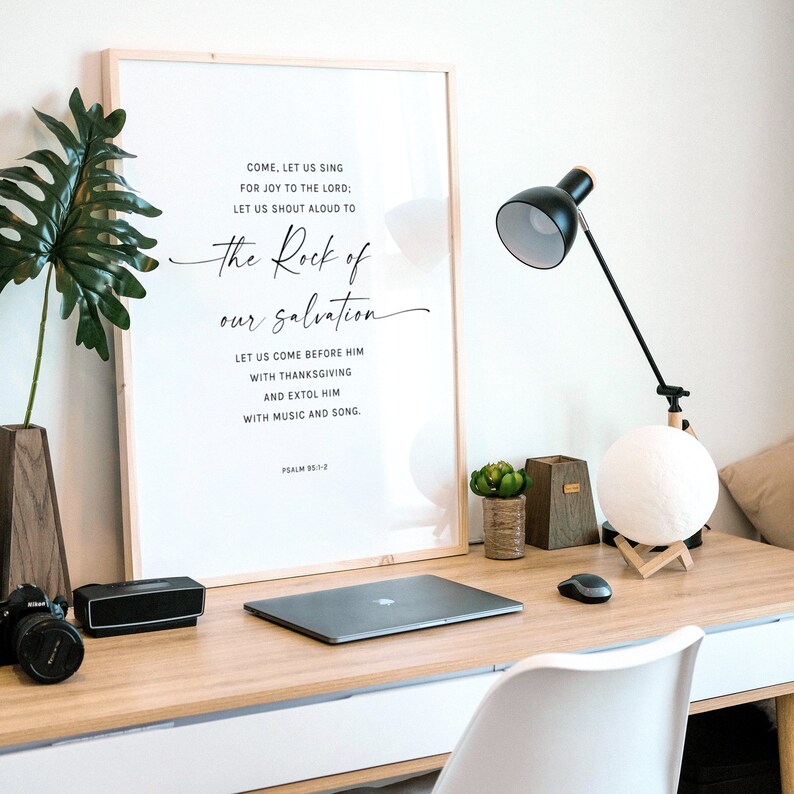 Psalm 95:1-2 Bible Verse Wall Art Printable Scripture Print - Etsy