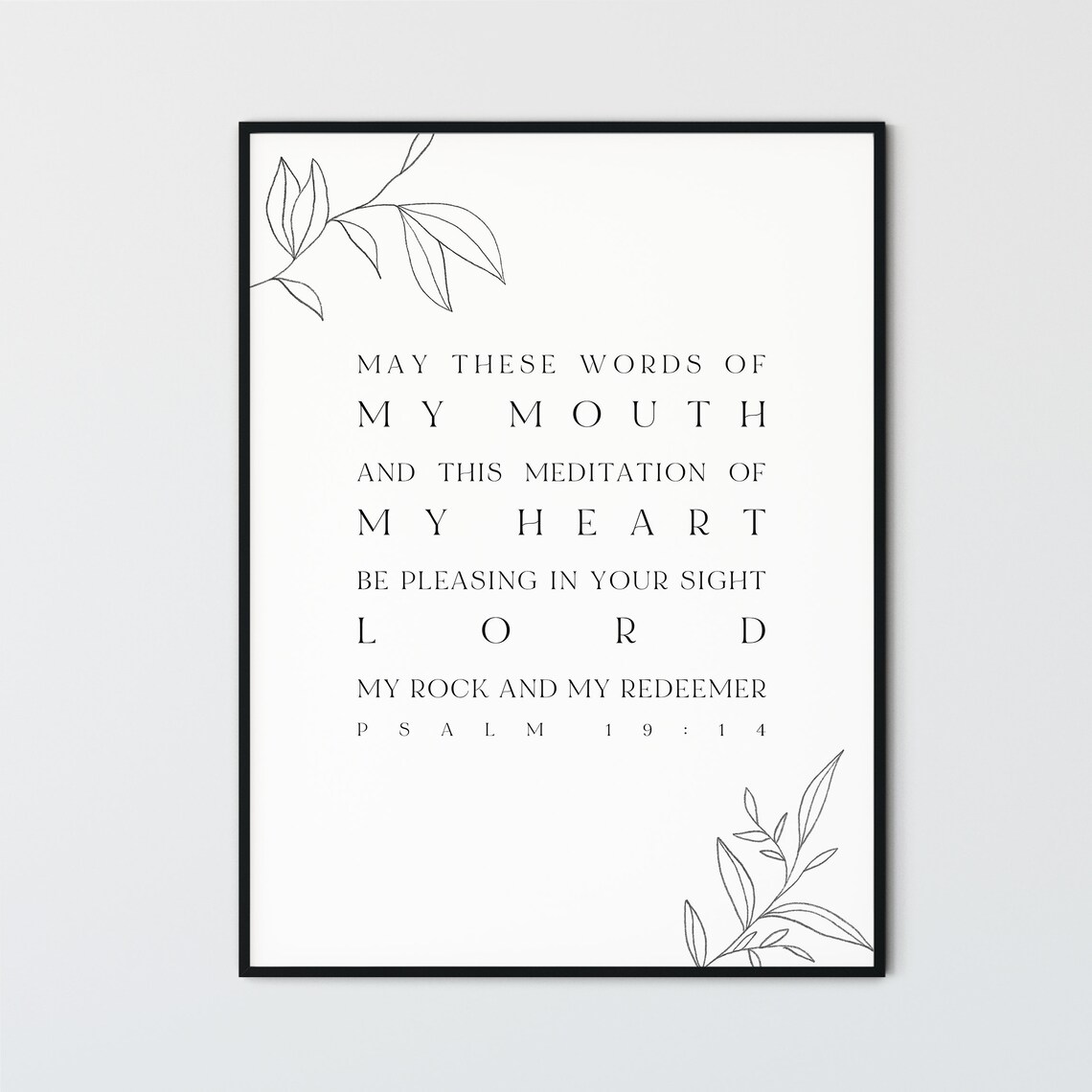 Psalm 19:14 Modern Bible Verse Wall Art Minimalist Christian | Etsy