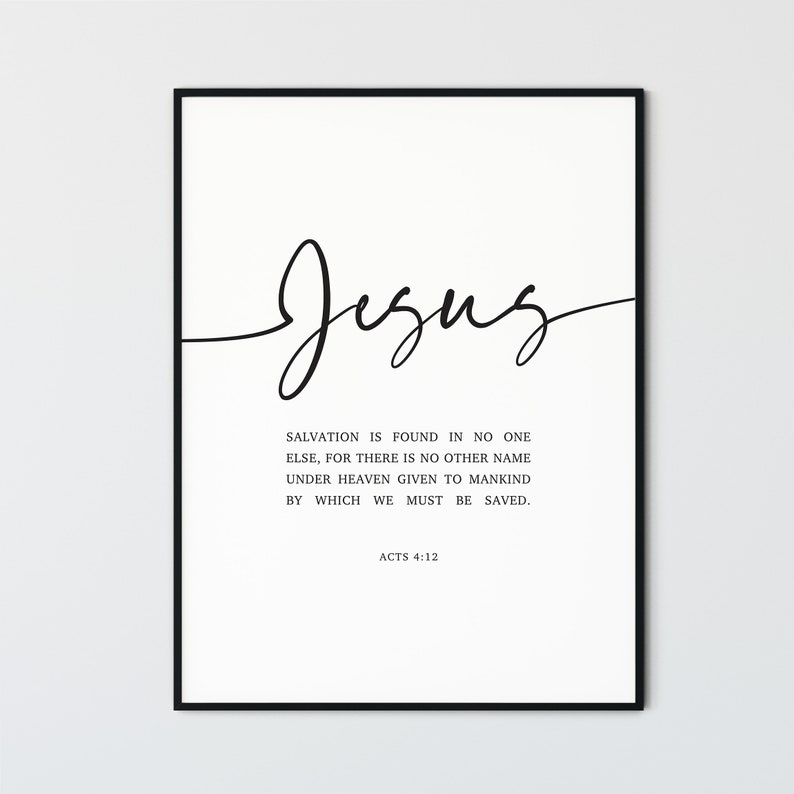 Acts 4:12 Bible Verse Wall Art Printable Scripture Prints - Etsy