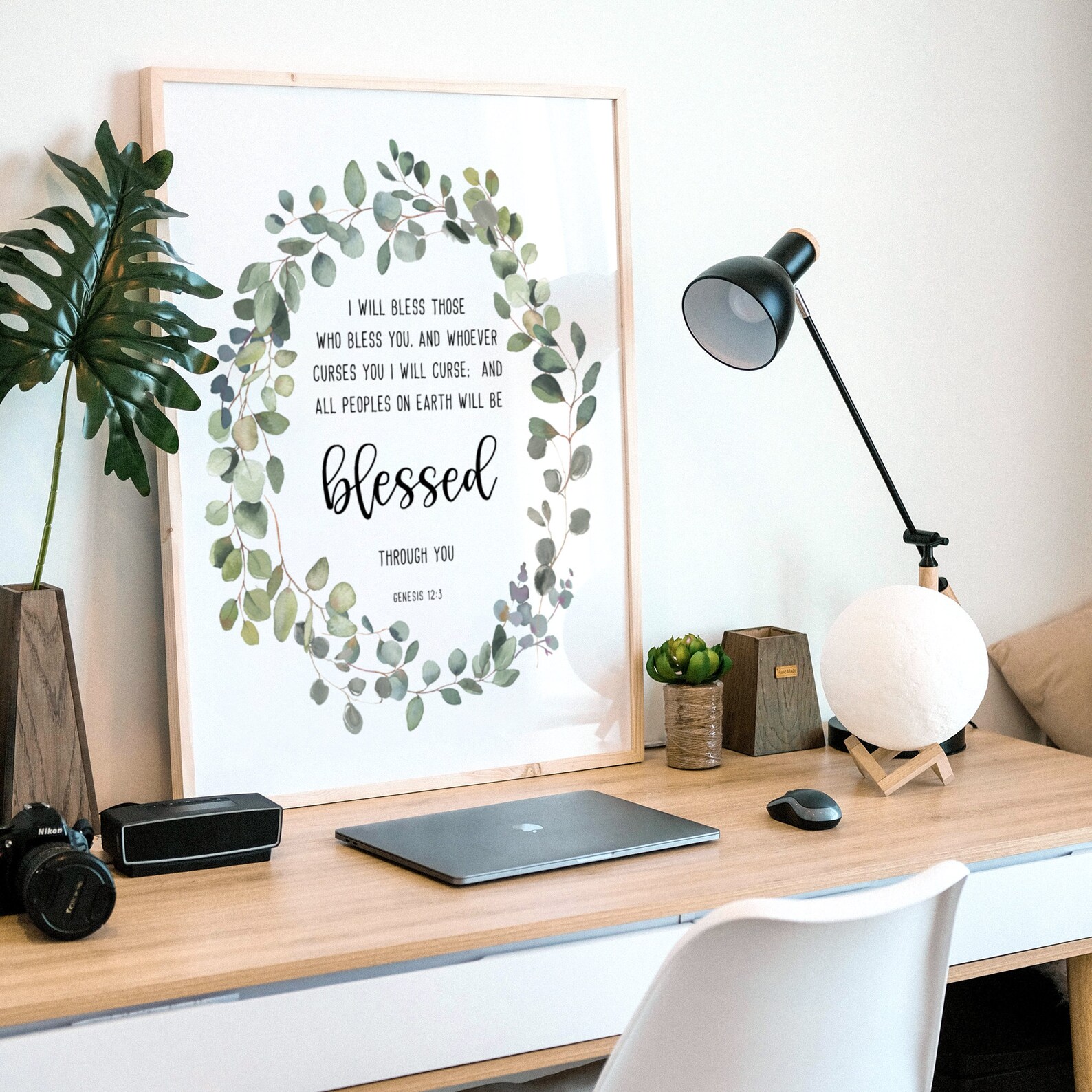 Genesis 12:3 Bible Verse Wall Art Scripture Quote Printable Wall Art ...