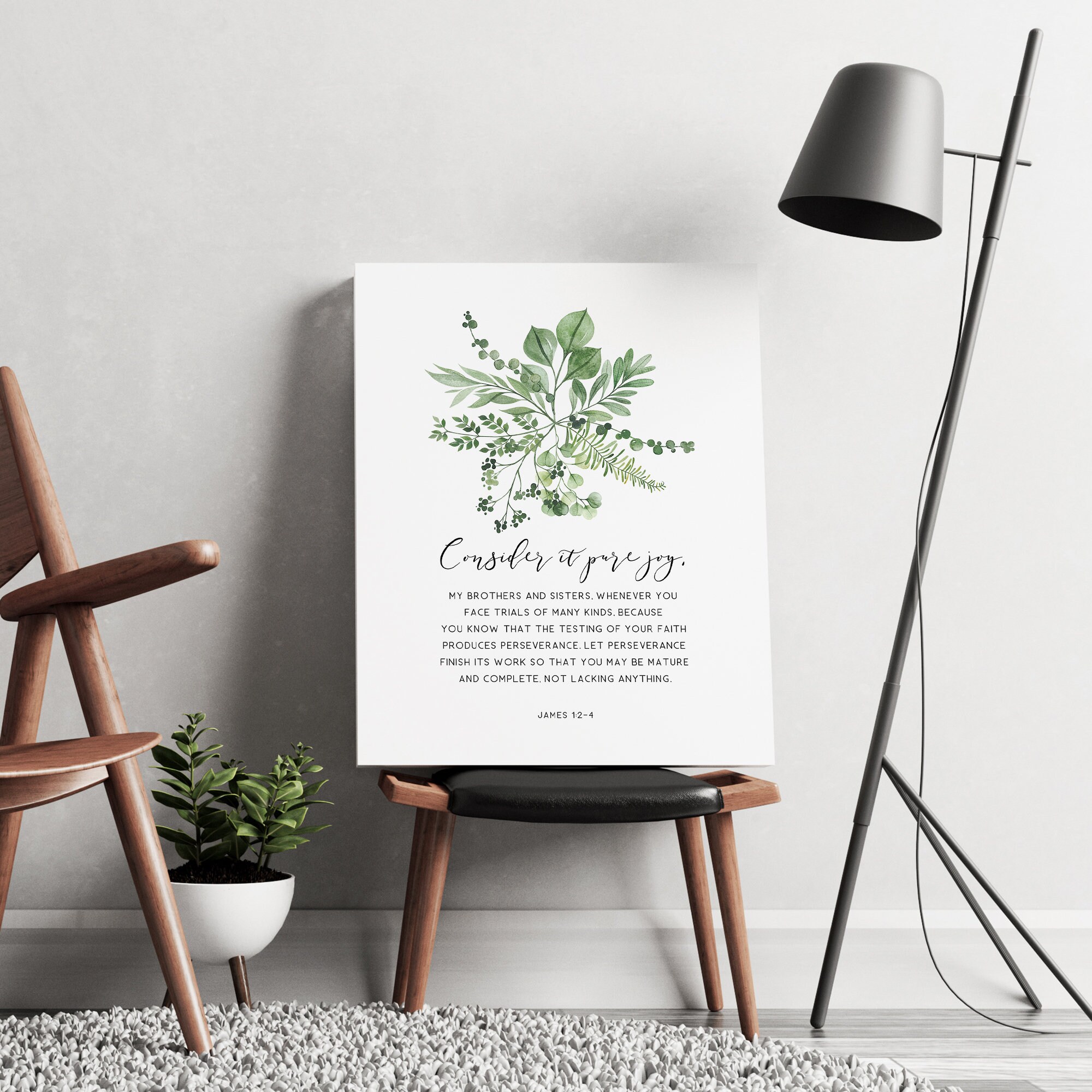 James 1:2-4 Scripture Wall Art Print Bible Verse Wall Art | Etsy