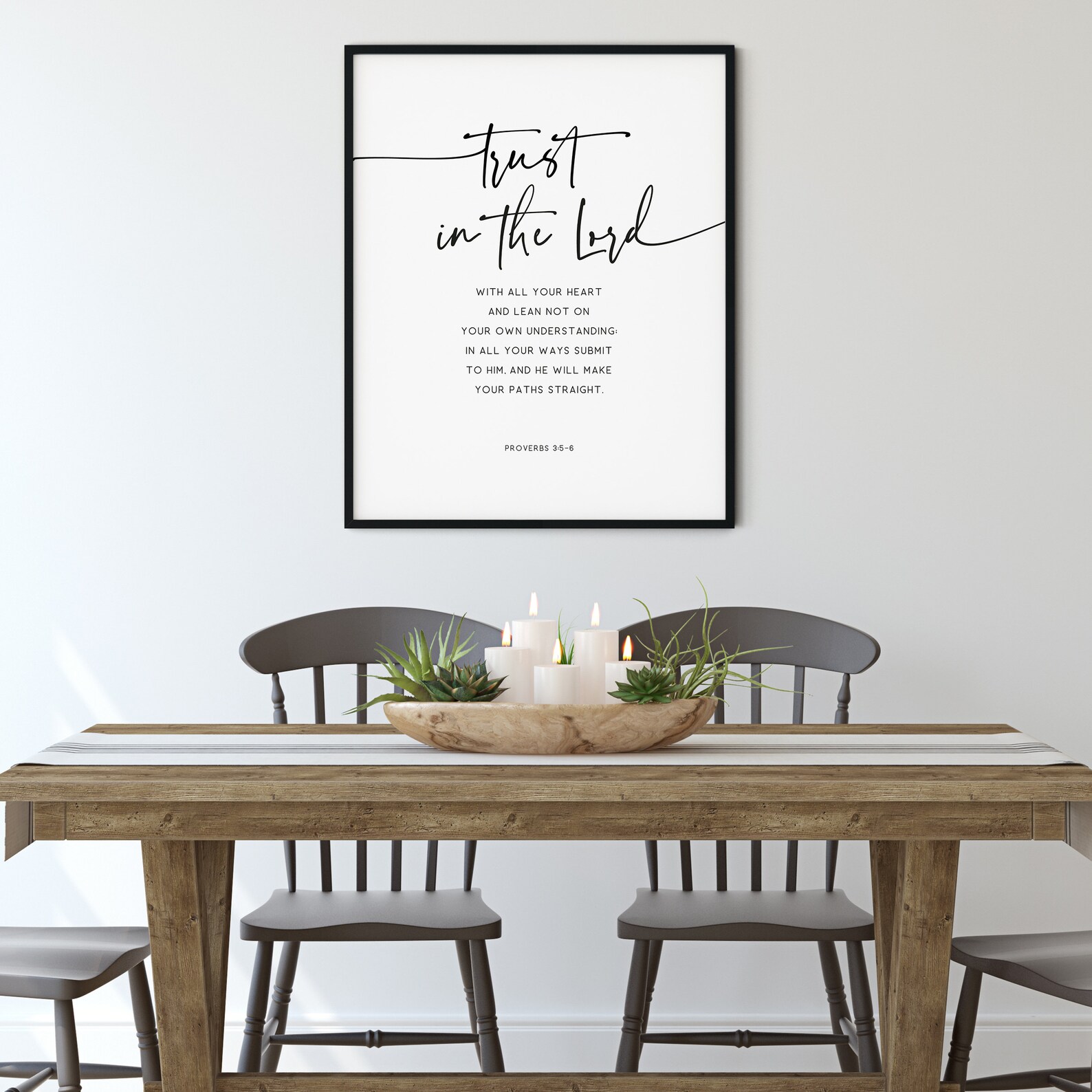 Proverbs 3:5-6 Bible Verse Wall Art Scripture Prints Modern - Etsy