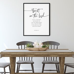 Proverbs 3:5-6 Bible Verse Wall Art Scripture Prints Modern Minimalist ...