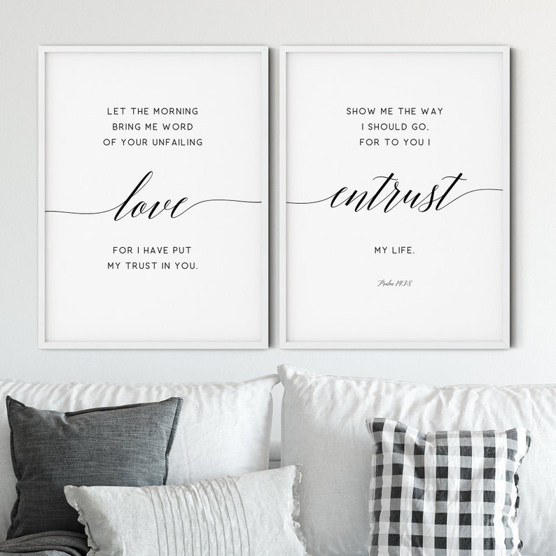 Psalm 143:8 Bible Verse Wall Art Set of 2 Prints Printable - Etsy