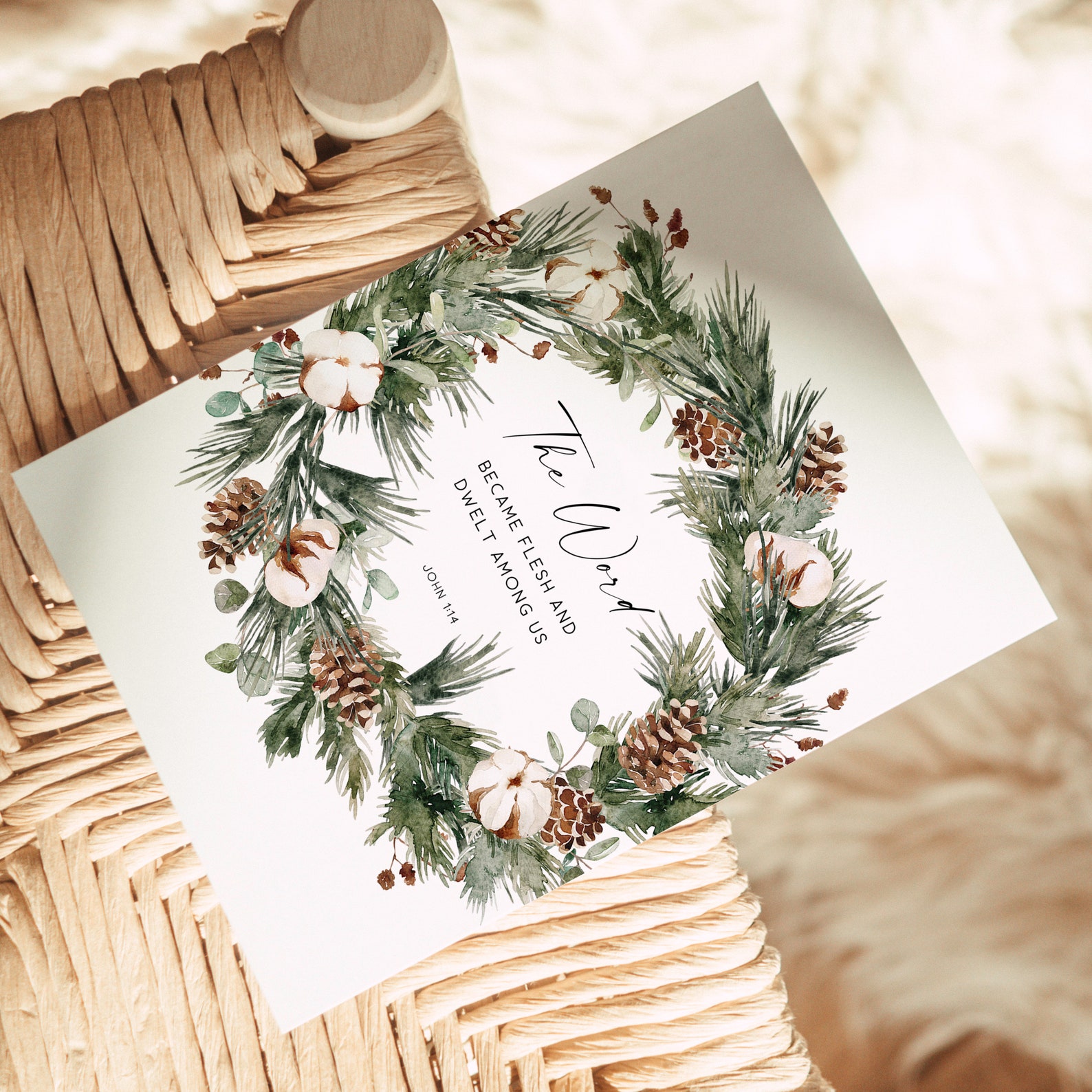 John 1:14 Christmas Christian Wall Art Bible Verse Wall Art - Etsy