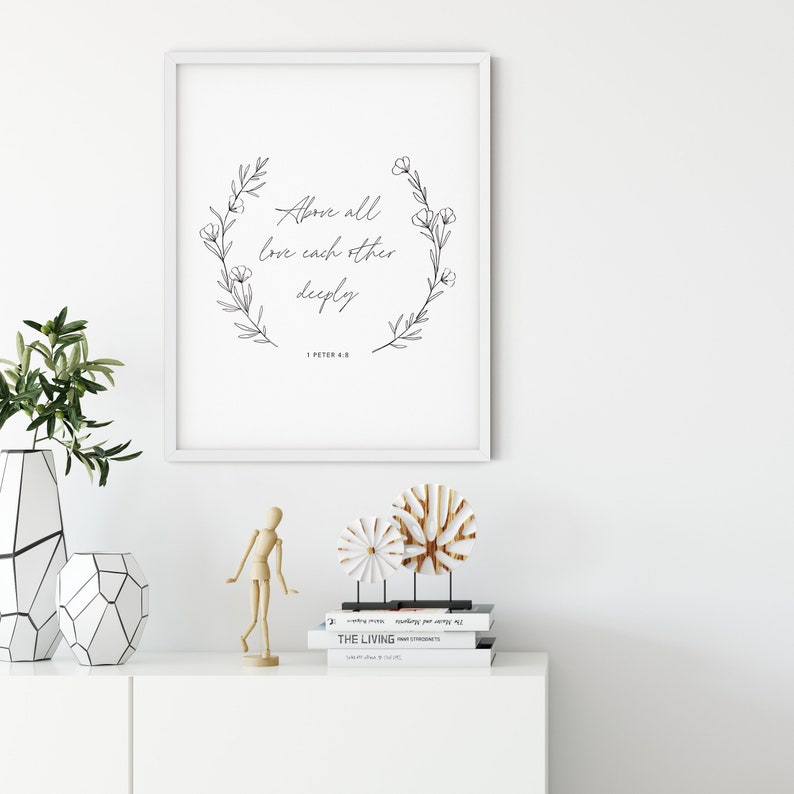 1 Peter 4:8 Bible Verse Wall Art, Printable Scripture Prints, Modern ...