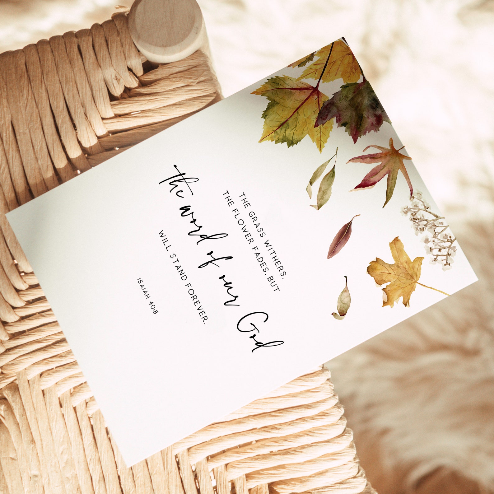 Isaiah 40:8, Thanksgiving Bible Verse Fall Christian Wall Art Autumn ...