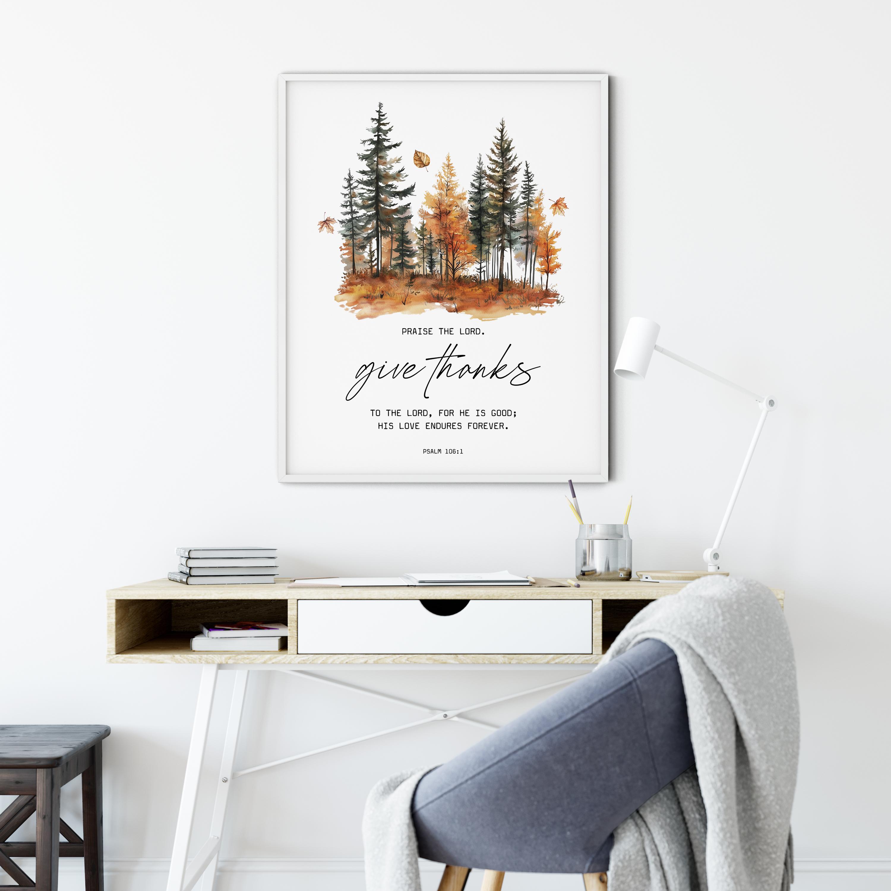 Psalm 106:1 Give Thanks to the Lord, Thanksgiving Printable Scripture ...