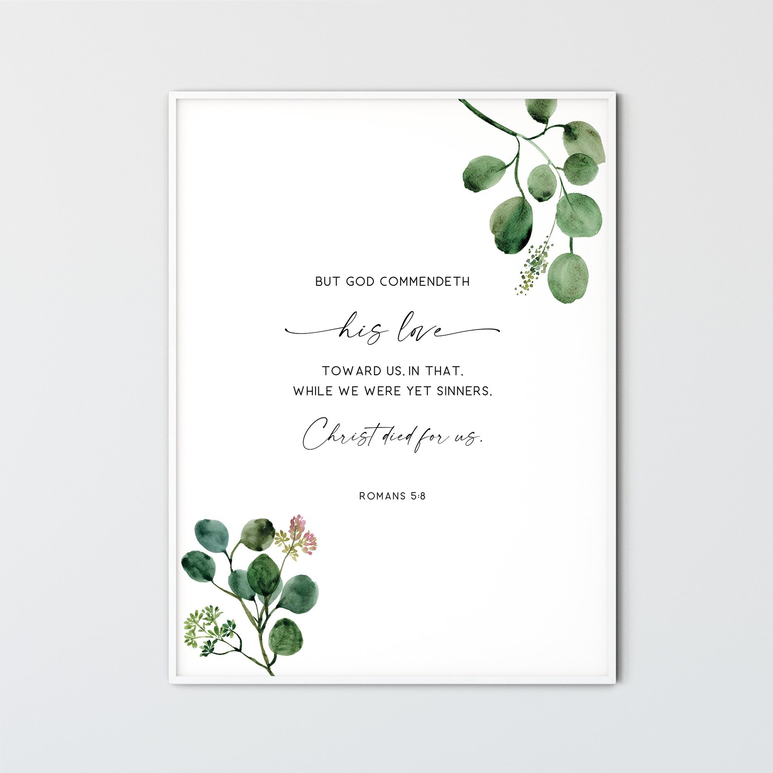 Romans 5:8 Bible Verse Wall Art Christian Wall Art Scripture - Etsy