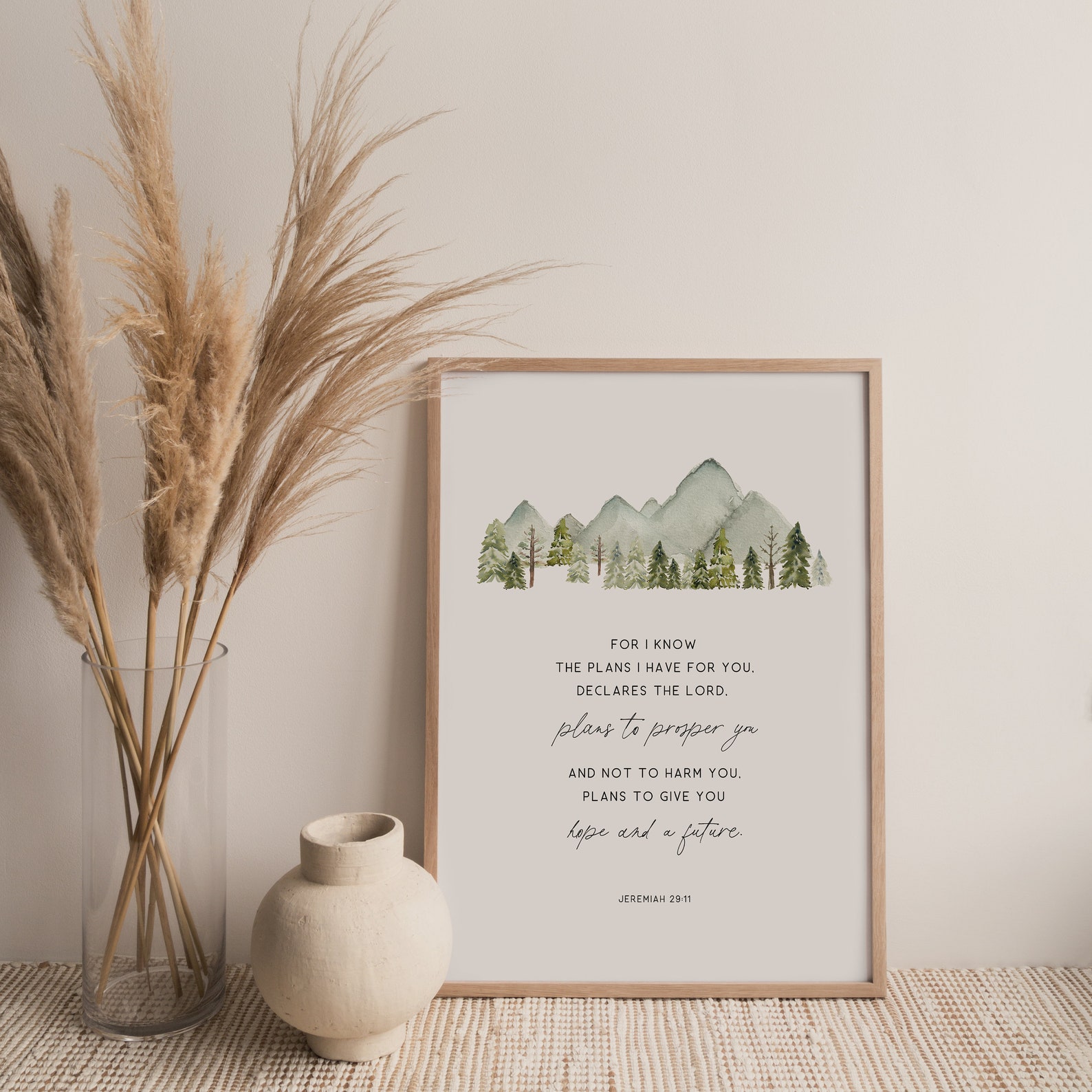 Jeremiah 29:11 Bible Verse Wall Art Printable Watercolor - Etsy