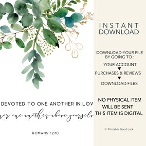 Romans 12:10, Bible Verse Printable Wall Art Christianwall Art Gifts ...