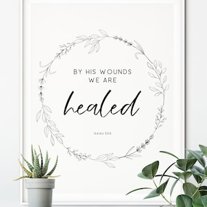 Isaiah 53:5, Bible Verse Wall Art, Bible Verse Printable, Modern ...