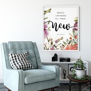 Revelation 21:5 Bible Verse Wall Art, New Year's Christian Wall Decor ...