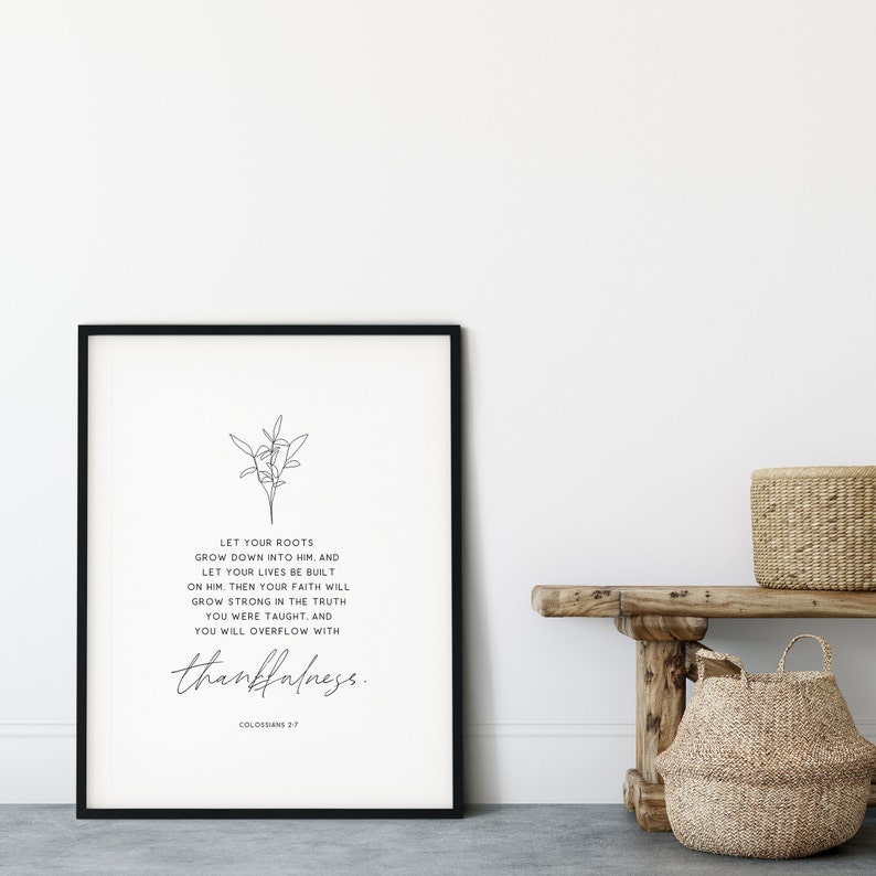 Colossians 2:7 Let Your Roots Grow Down Into Him Bible Verse - Etsy