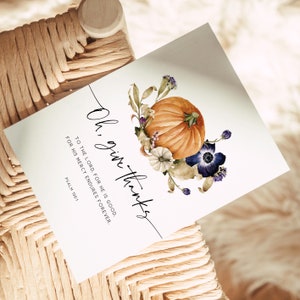 Psalm 136:1, Oh Give Thanks to the Lord, Fall Thanksgiving Bible Verse ...