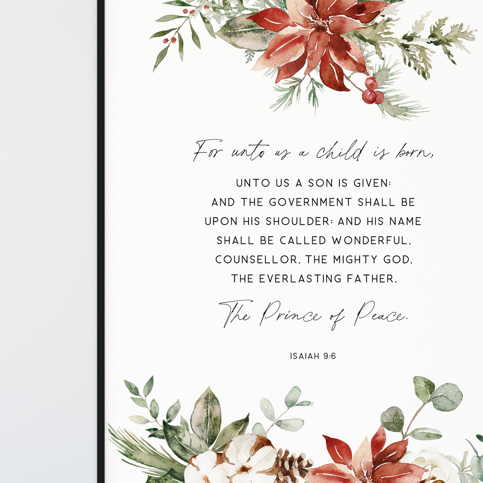 Isaiah 9:6 Christmas Scripture Wall Art KJV Bible Verse Wall - Etsy