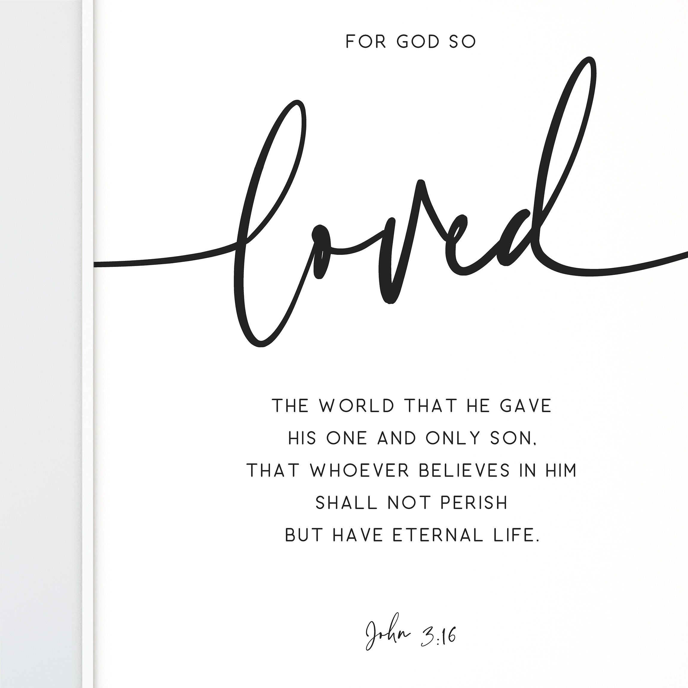 John 3:16 for God so Loved the World Modern Minimalist Scripture Bible ...