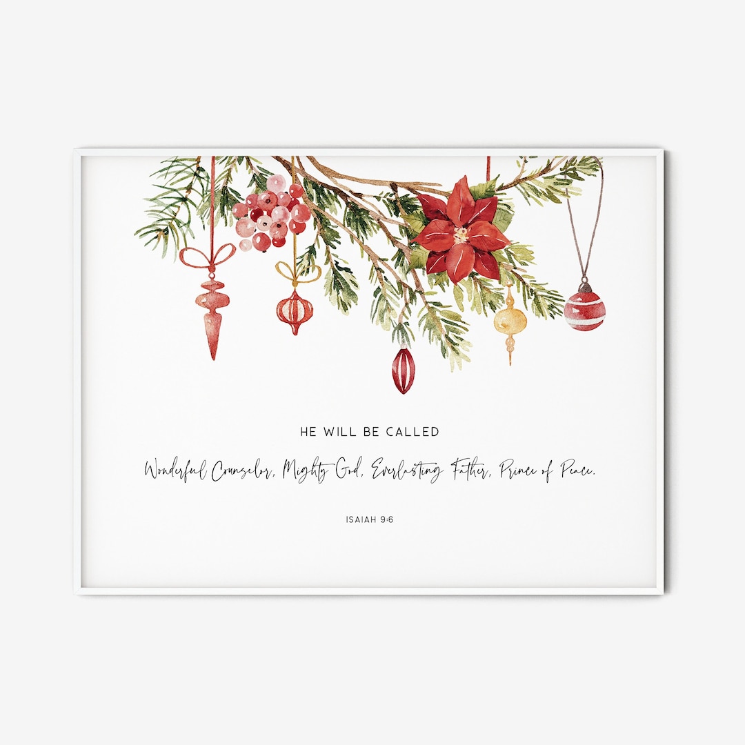 Isaiah 9:6, Christian Christmas Bible Verse Wall Art Scripture Home ...