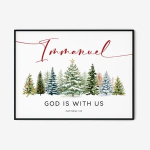Immanuel God is With Us Matthew 1:23 Christmas Print Watercolor ...