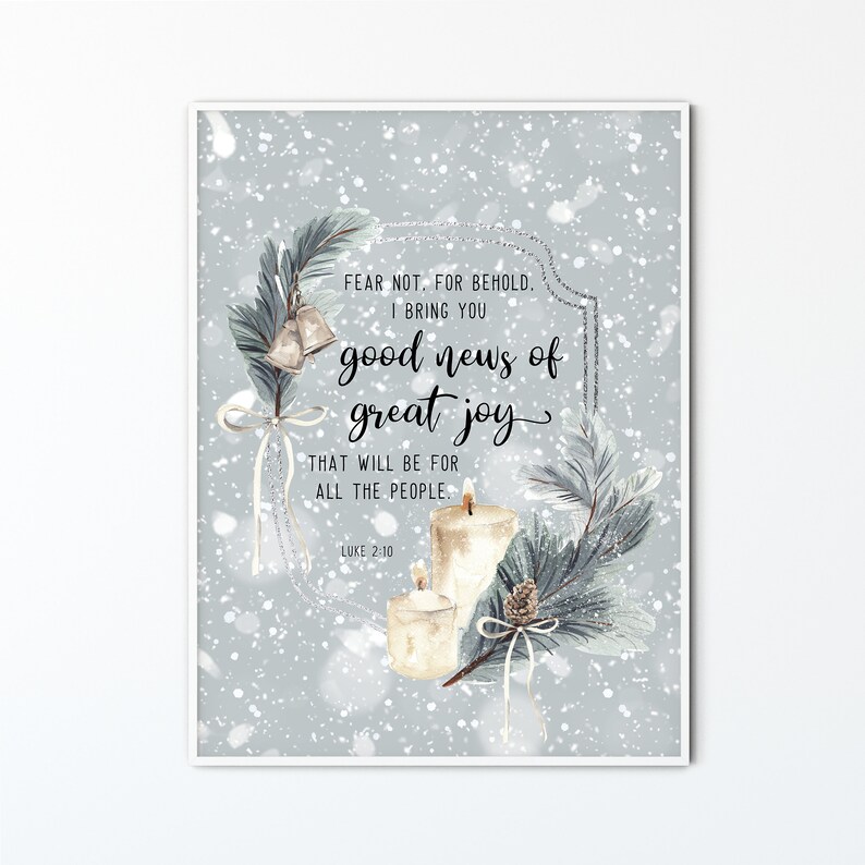 Luke 2:10 Printable Christian Wall Art Bible Verse Wall Art - Etsy