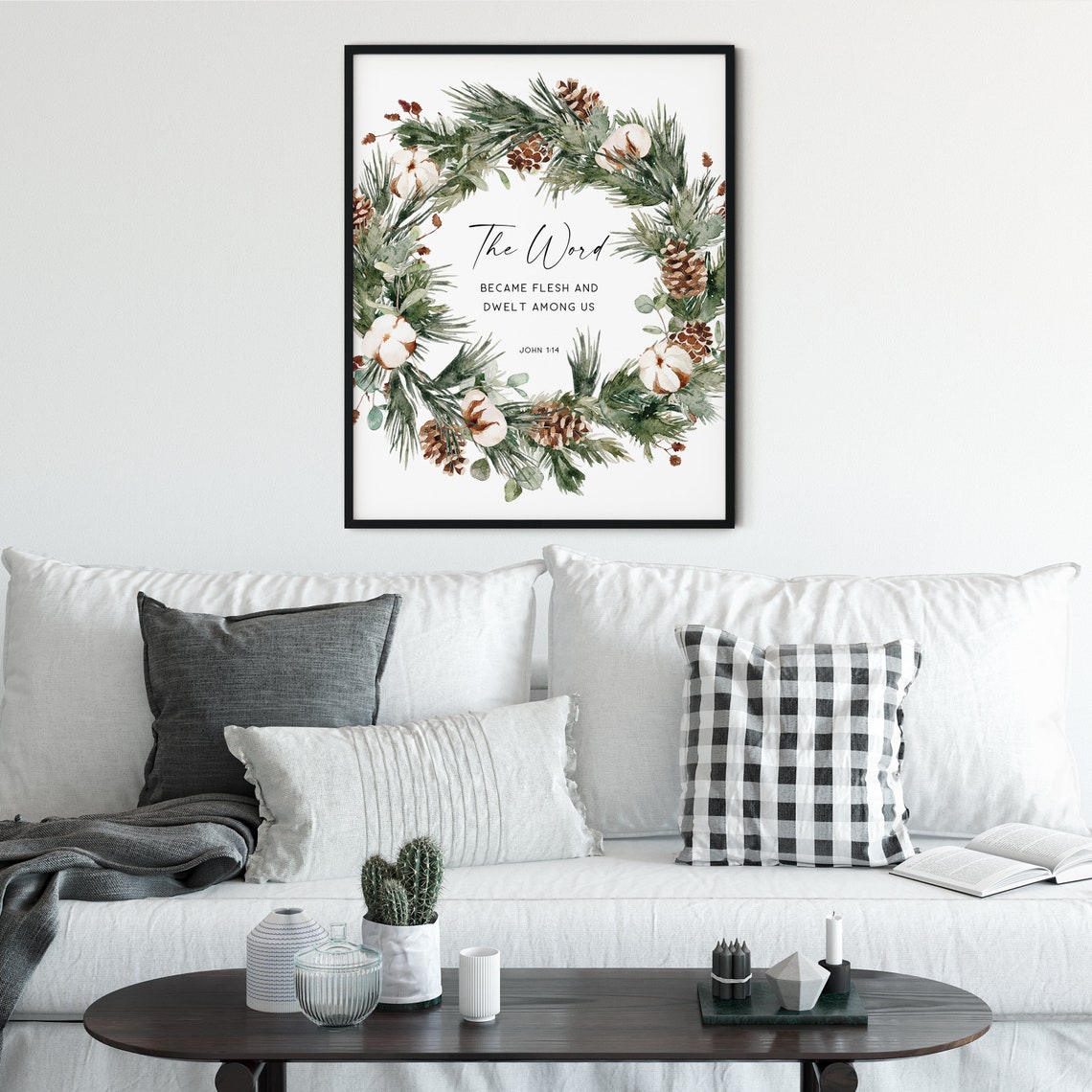 John 1:14 Christmas Christian Wall Art Bible Verse Wall Art | Etsy