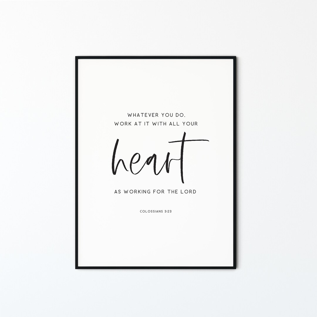 Colossians 3:23 Bible Verse Wall Art Office Scripture Bible Verse ...