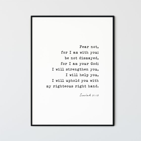 Isaiah 41:10 Bible Verse Wall Art Modern Minimalist Christian | Etsy