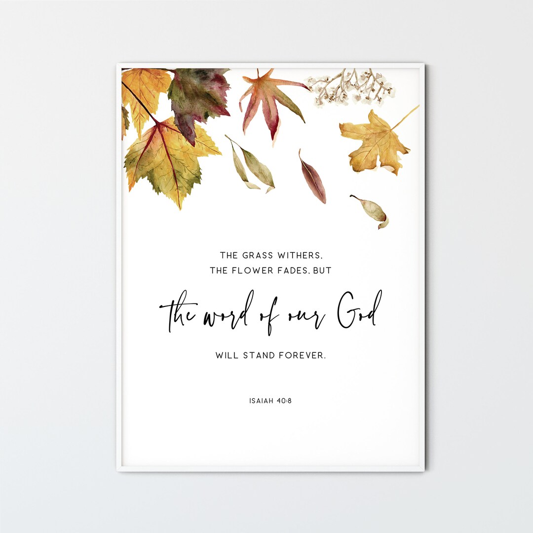 Isaiah 40:8, Thanksgiving Bible Verse Fall Christian Wall Art Autumn ...